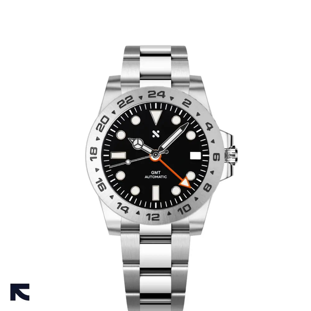 GMT Mod - Black Explorer Watch with Luxury Design