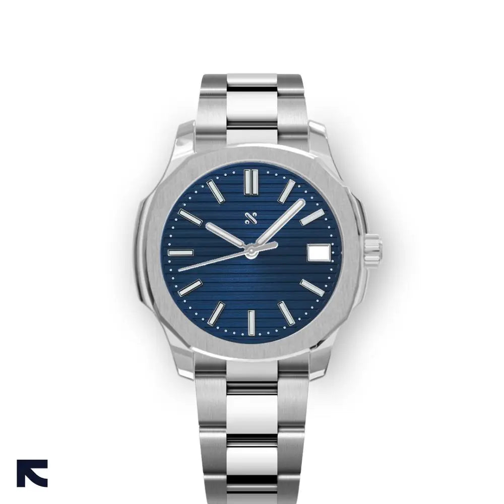 Nautilus Mod - Sleek Blue Dial Luxury Watch | Timeless Elegance